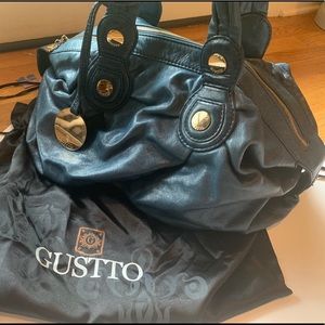Gustto | Bags | Gustto Estola Satchel In Glazed Blue Leather | Poshmark